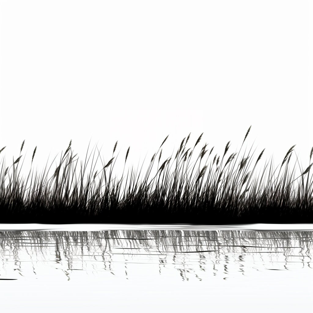 Cat Tail Marsh Silhouette Svg Files - Page Border Separator Scrapbooking Scalable Natural Nature ...