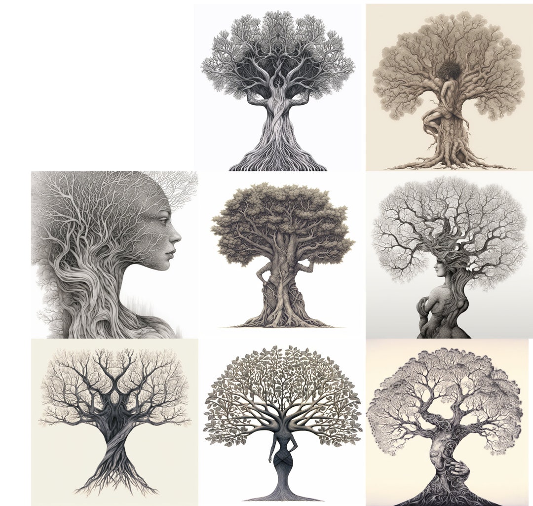 Mother Nature Inspired Tree SVG Set - A Set of 8 SVG Images of Trees ...