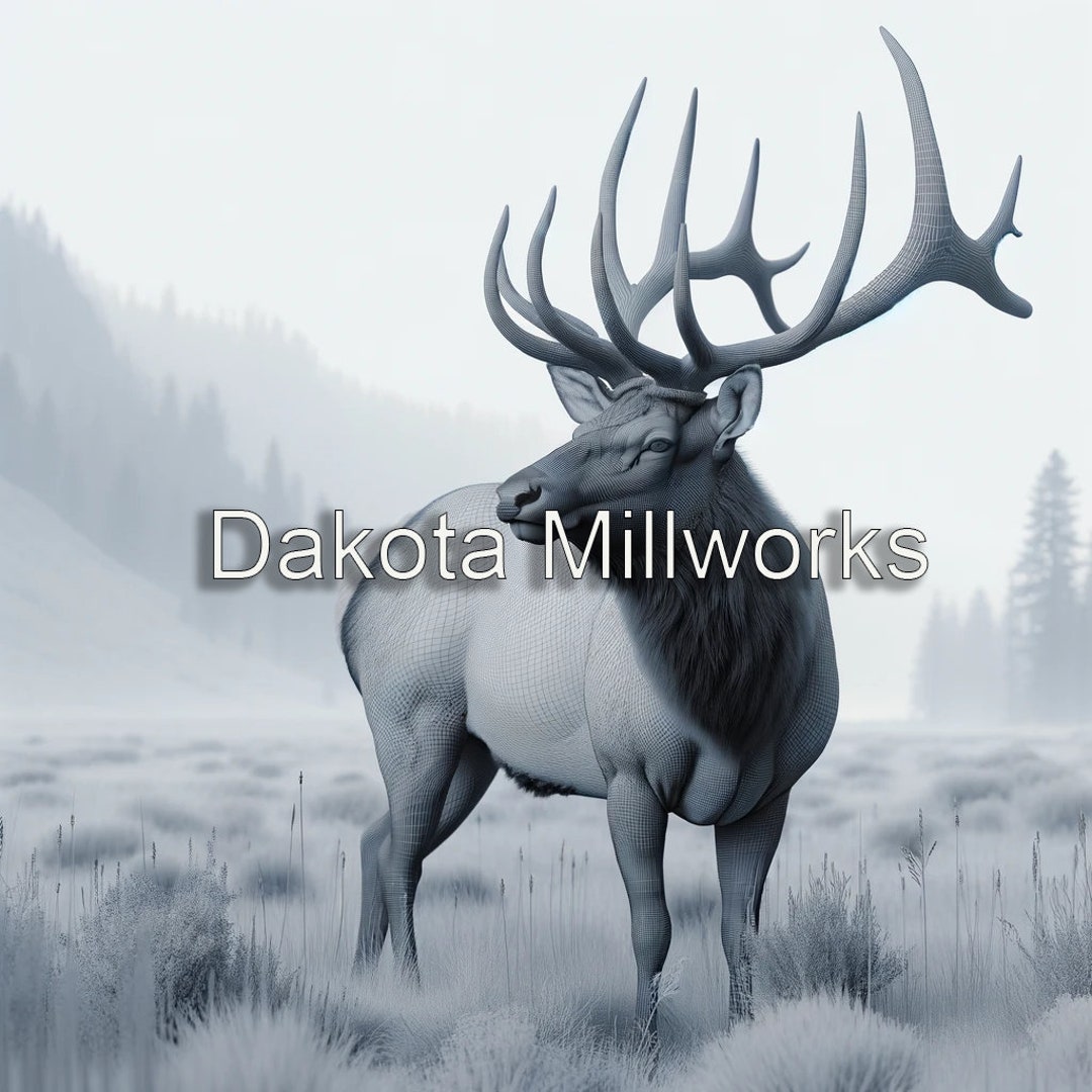 Bull Elk 3D STL Models Includes Stl Depth Map and Svg Files for CNC 3D ...