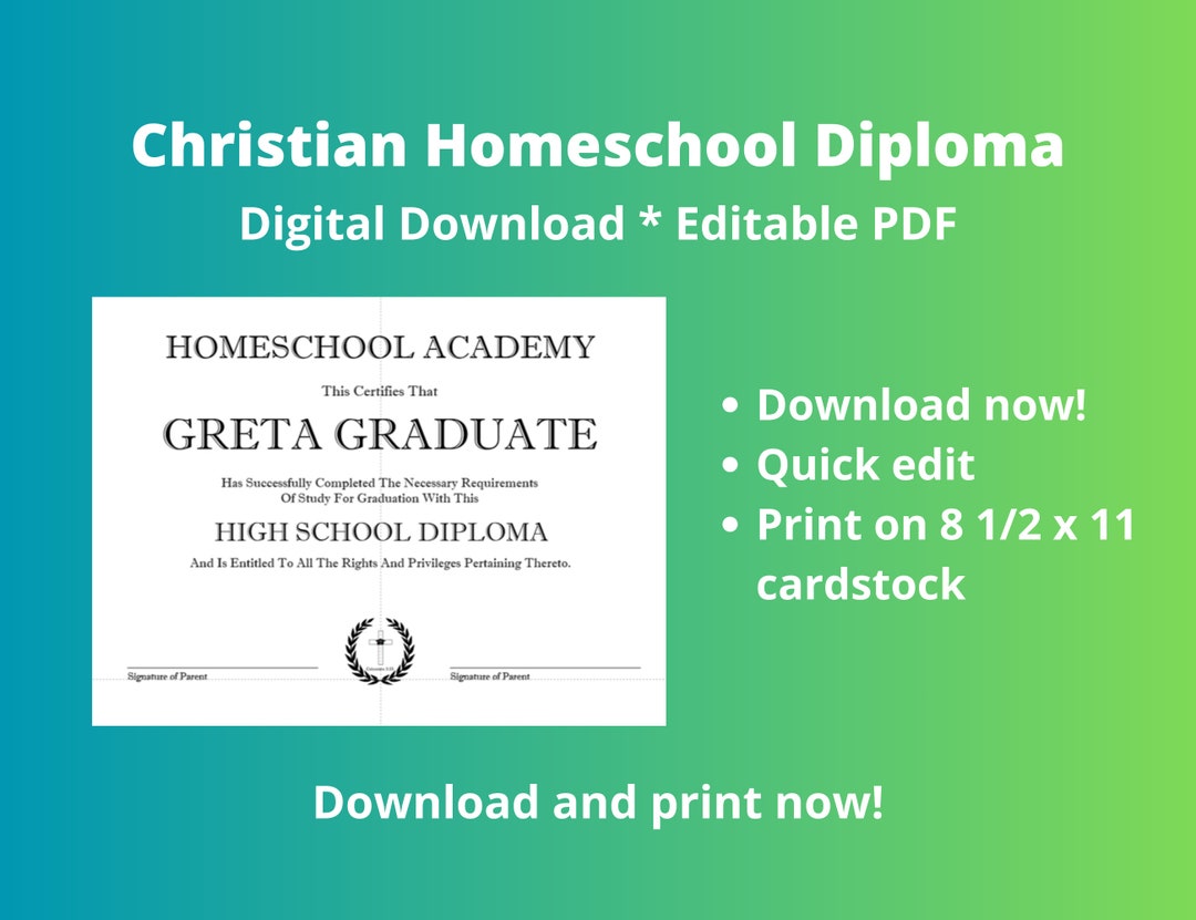Editable Christian Homeschool High School Transcript - Etsy