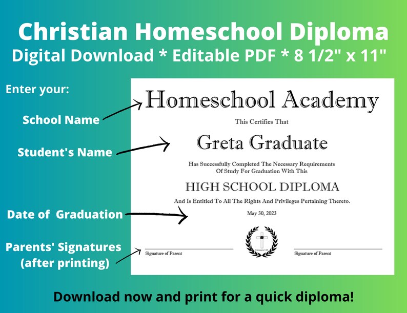 Editable Christian Homeschool High School Transcript - Etsy