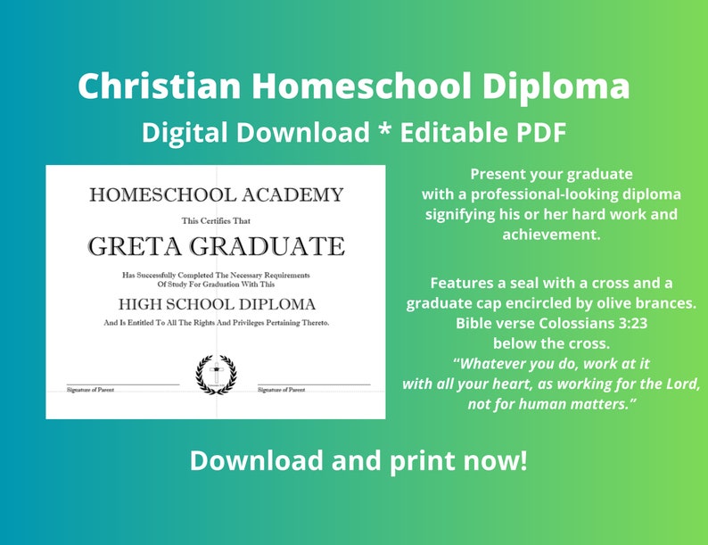 Editable Christian Homeschool High School Transcript - Etsy