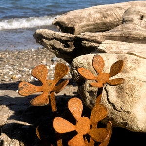 Rustic Metal Field Flowers - Set of 3 - Handmade Garden Art Sculpture ...