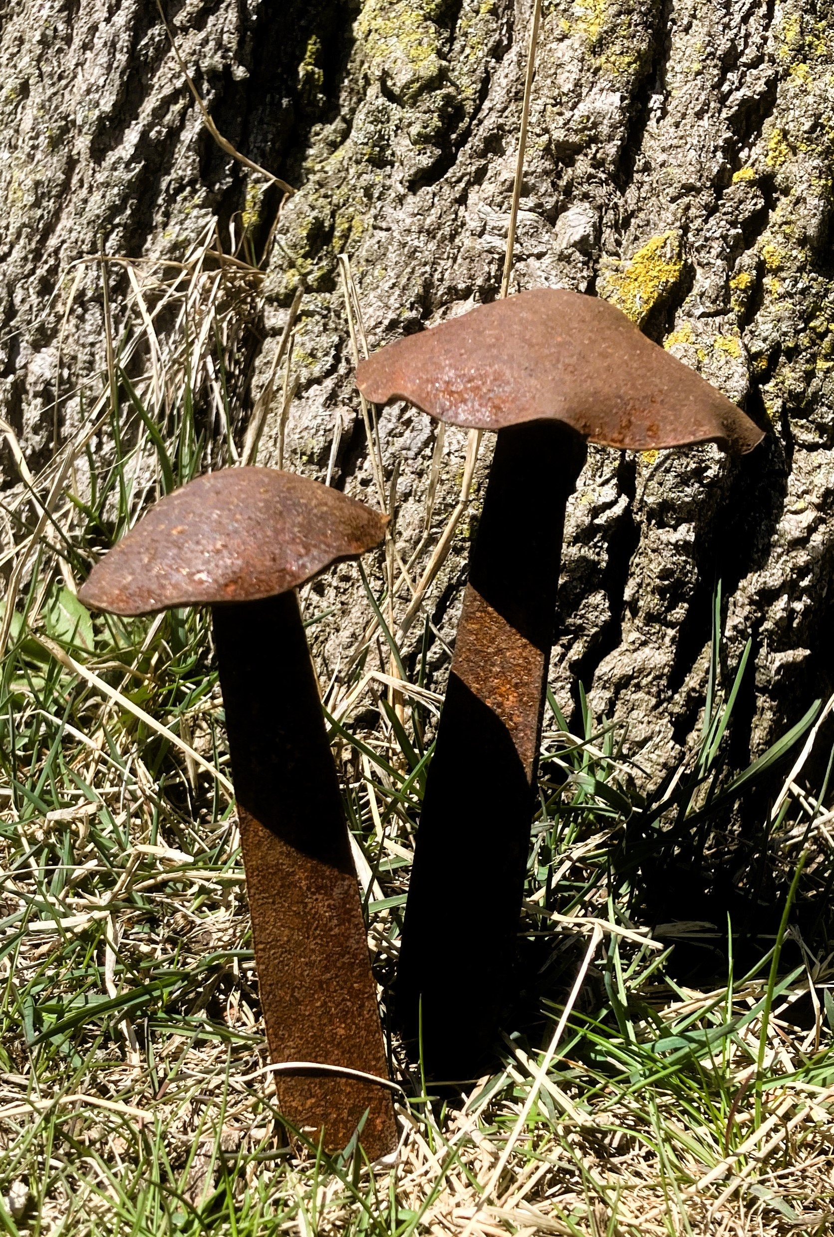 Rustic Metal Mushroom Set: Handmade Garden Art Sculpture - Etsy
