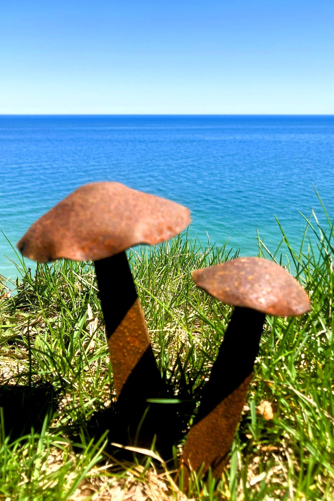 Rustic Metal Mushroom Set: Handmade Garden Art Sculpture - Etsy