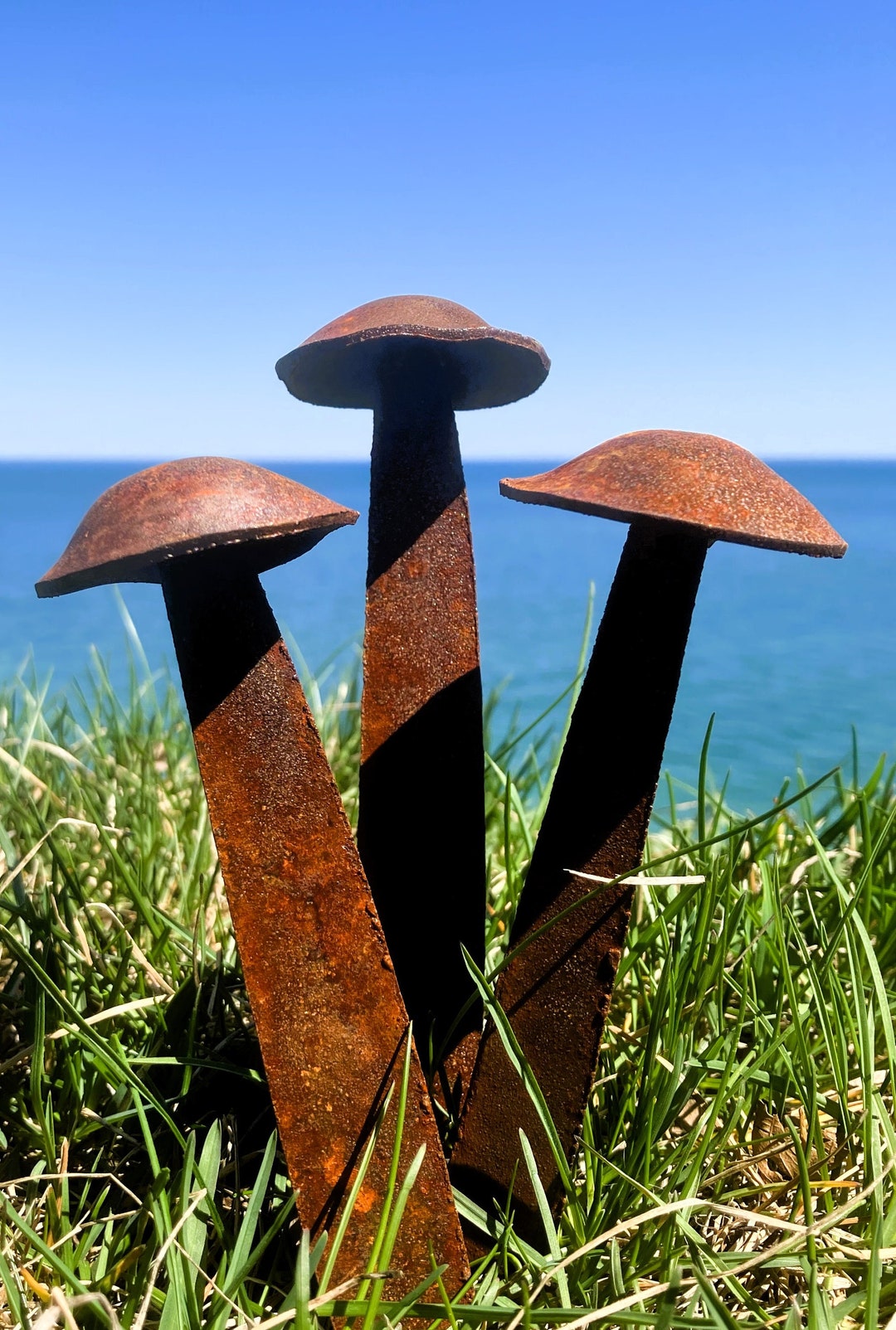 Rustic Metal Mushroom Set: Handmade Garden Art Sculpture - Etsy