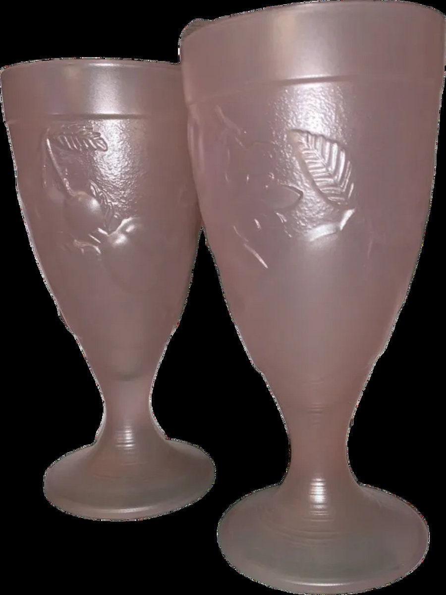 Pink Arcoroc Luminarc France Frosted Glass Goblet Pair - Etsy