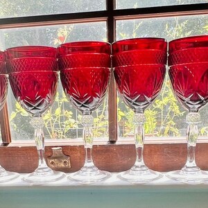 Luminarc Cristal D'arques Durand Ruby Red Stem Goblet EACH - Etsy