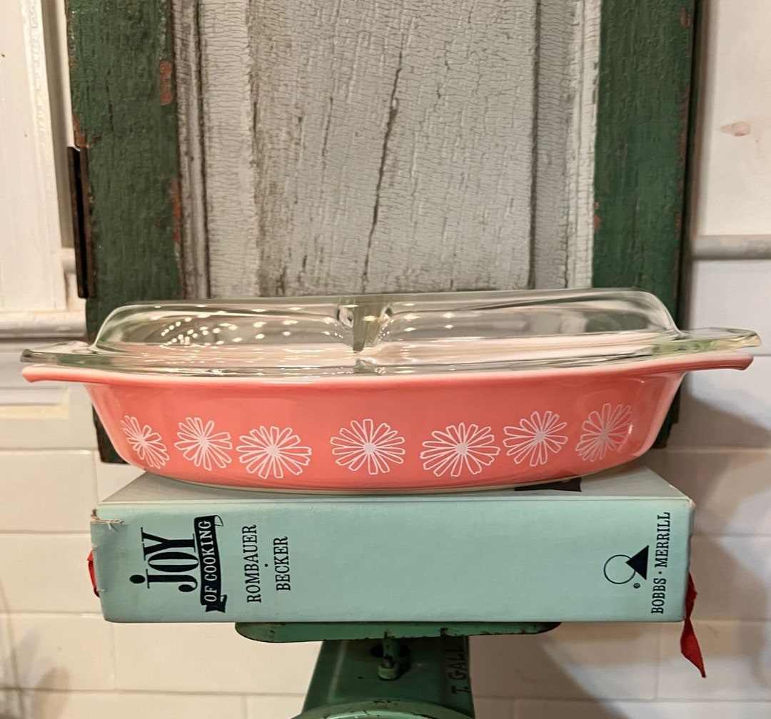 Pink Daisy Pyrex Divided Casserole With Lid - Etsy
