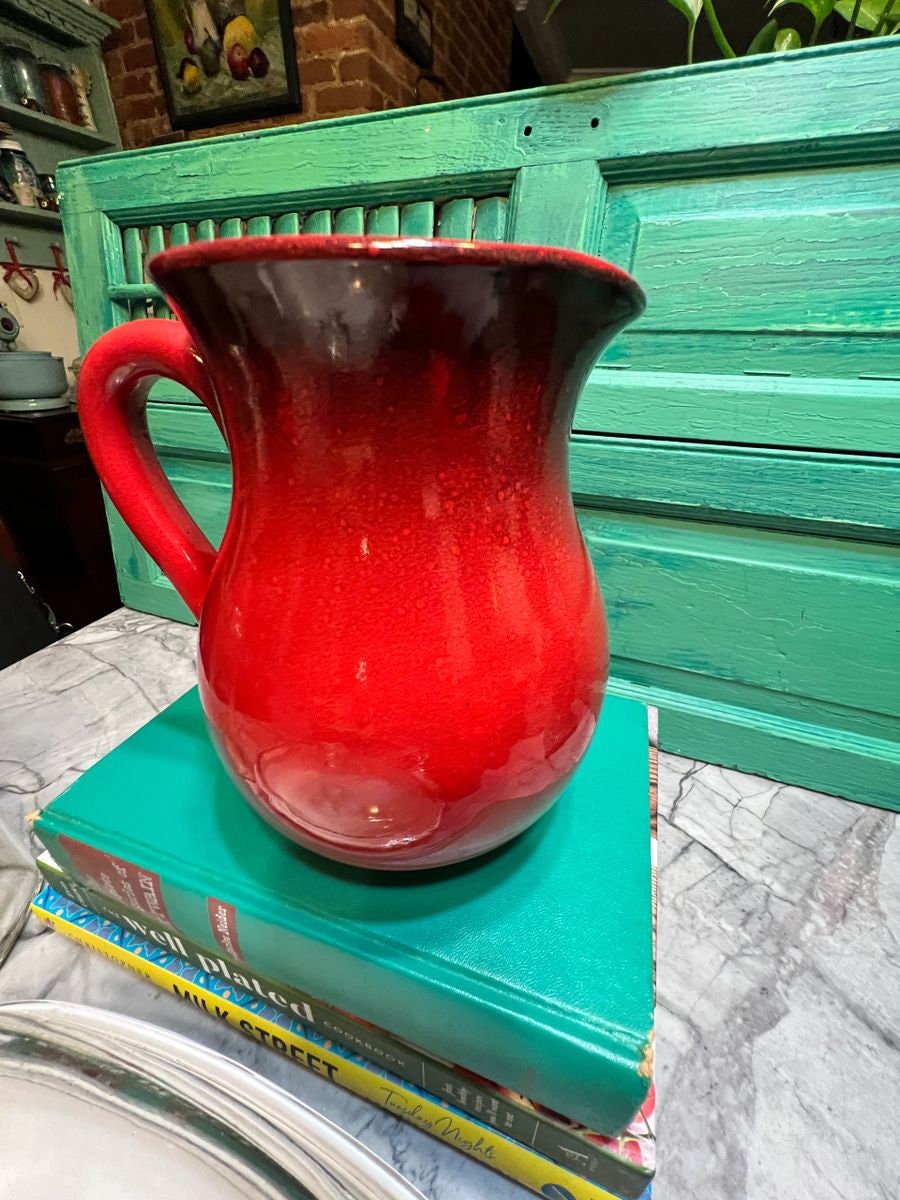 Red Pottery Pitcher Jug Italy - Etsy