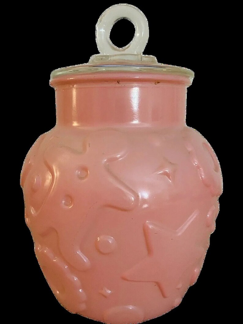 Hazel Atlas HTF Pink Gingerbread Cookie Jar With Lid - Etsy