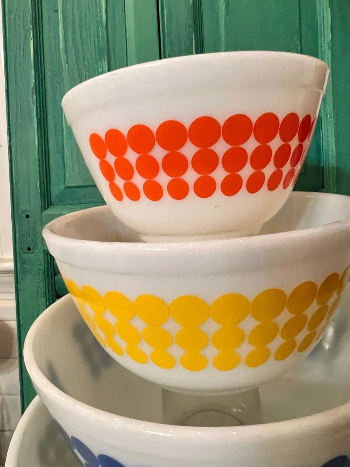 Pyrex Dots Mixing Bowl Set HTF - Etsy