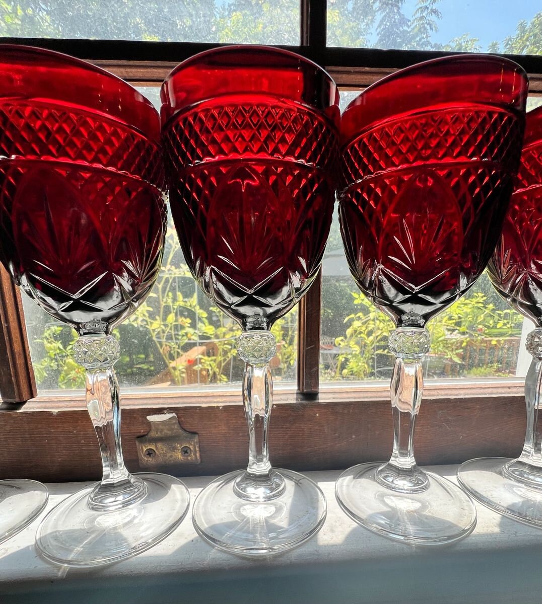 Luminarc Cristal D'arques Durand Ruby Red Stem Goblet EACH - Etsy