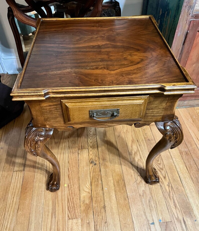 Pair of Solid Wood Chippendale Ball & Claw Foot End Tables - Etsy