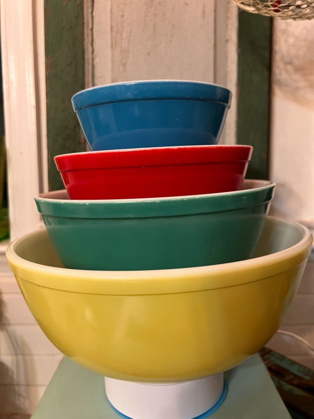 Vintage Pyrex Primary Colors Mixing Bowl Set - Etsy