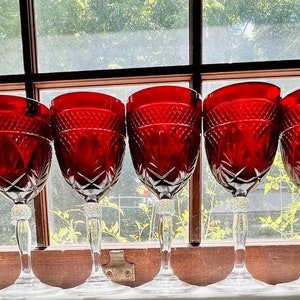 Luminarc Cristal D'arques Durand Ruby Red Stem Goblet EACH - Etsy