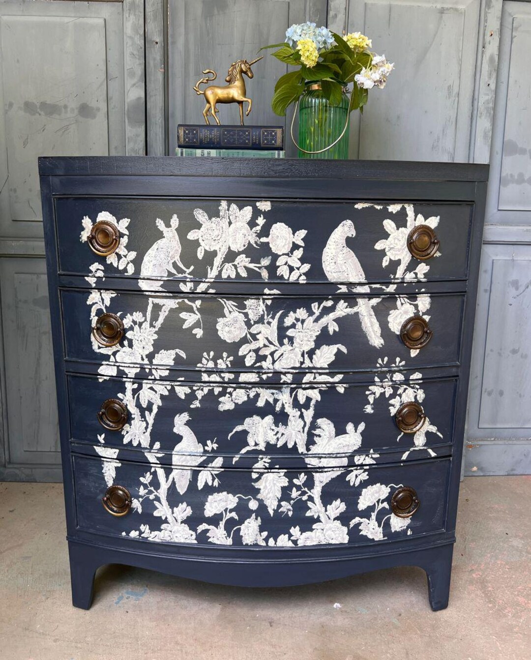 Enchanted Garden Solid Wood Hand Painted Dresser Chest - Etsy