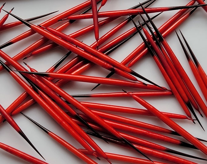 Dyed North American Porcupine Quills - Medium, Red (25/50 Quills) - Etsy