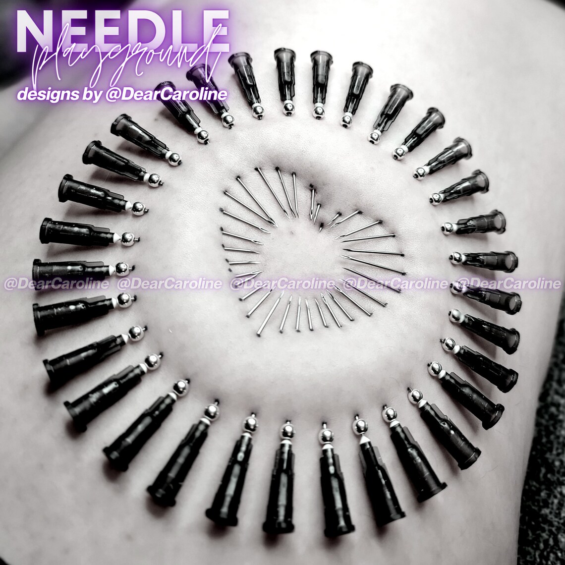 Easy Beginner Circled Heart Needle Play Design / Stencil - Artistic ...