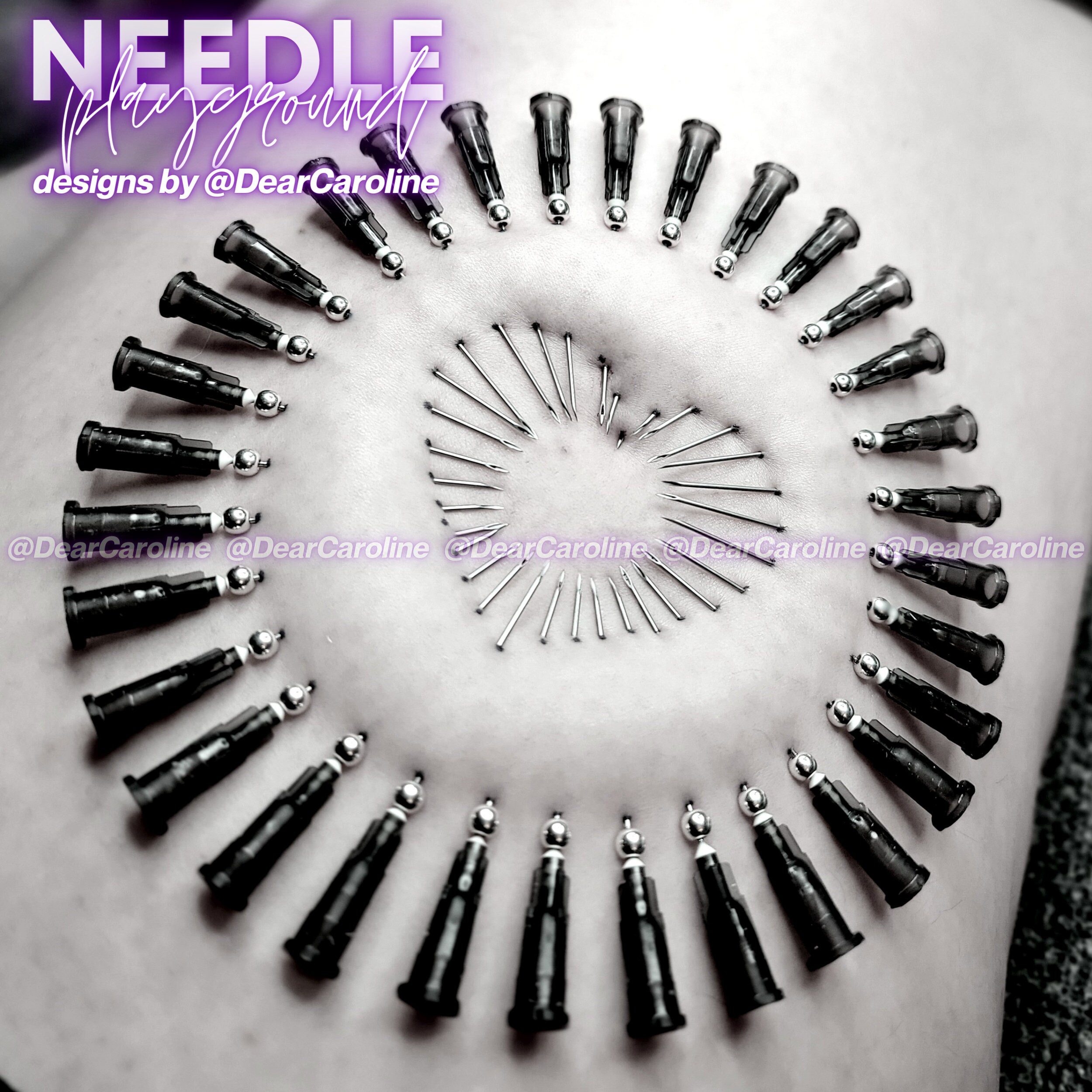 Easy Beginner Circled Heart Needle Play Design / Stencil - Artistic ...