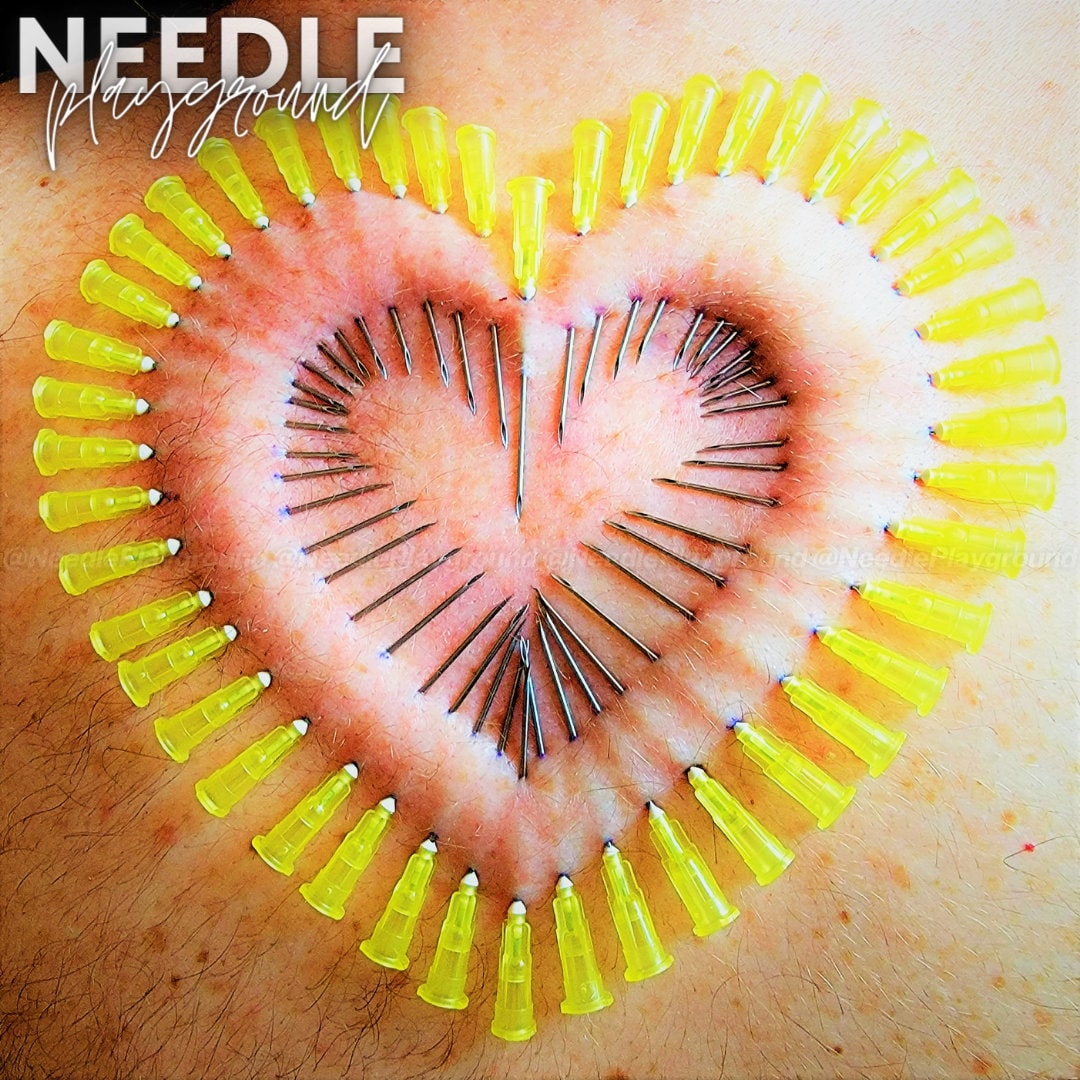 Easy Beginner Large Heart Needle Play Design / Stencil - Artistic ...