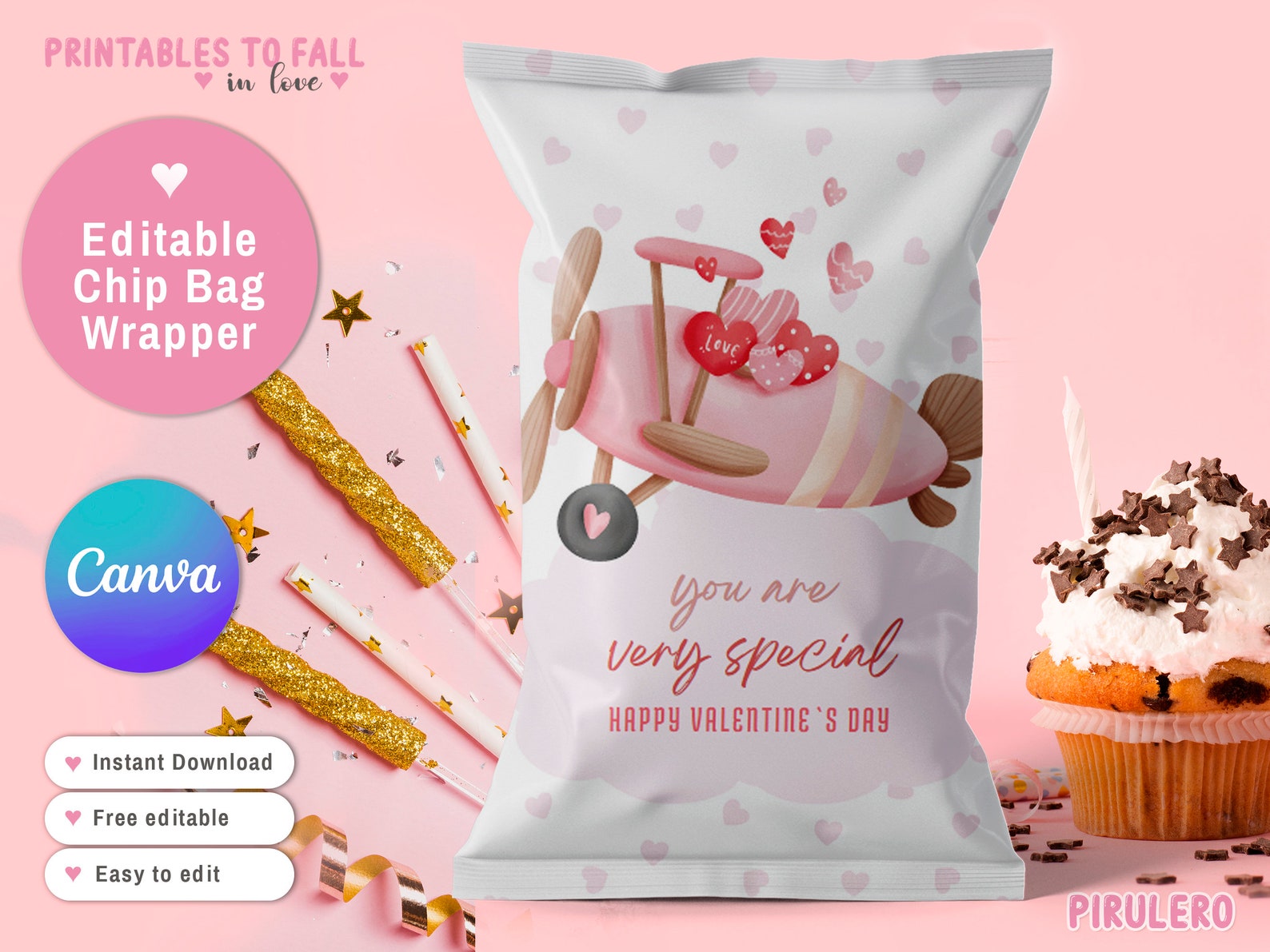 Valentine's Day Chip Bags Wrapper, Printable Snack Bag , Best Friends ...
