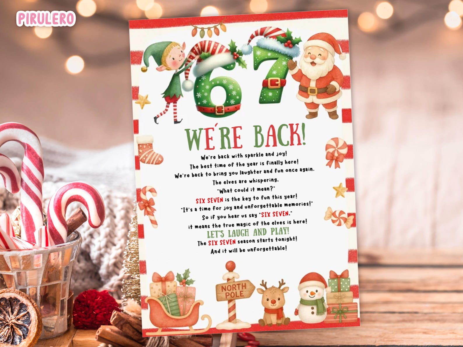 Elf Arrival Letter, Six Seven Trending Meme 67 Christmas Elf Letter ...