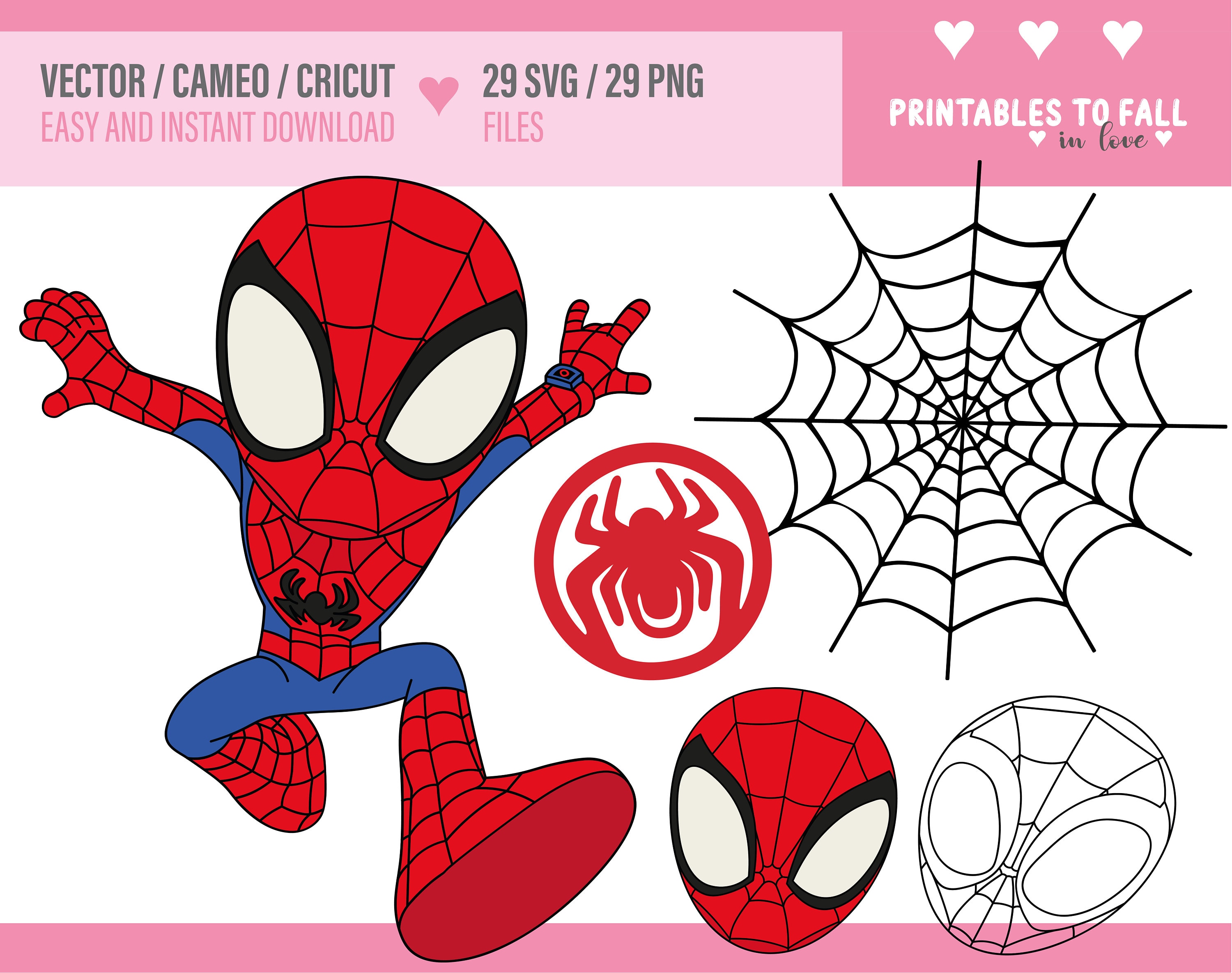 29 Clipart Spidey and Friends, Spidey, Digital Download, SVG, PNG ...