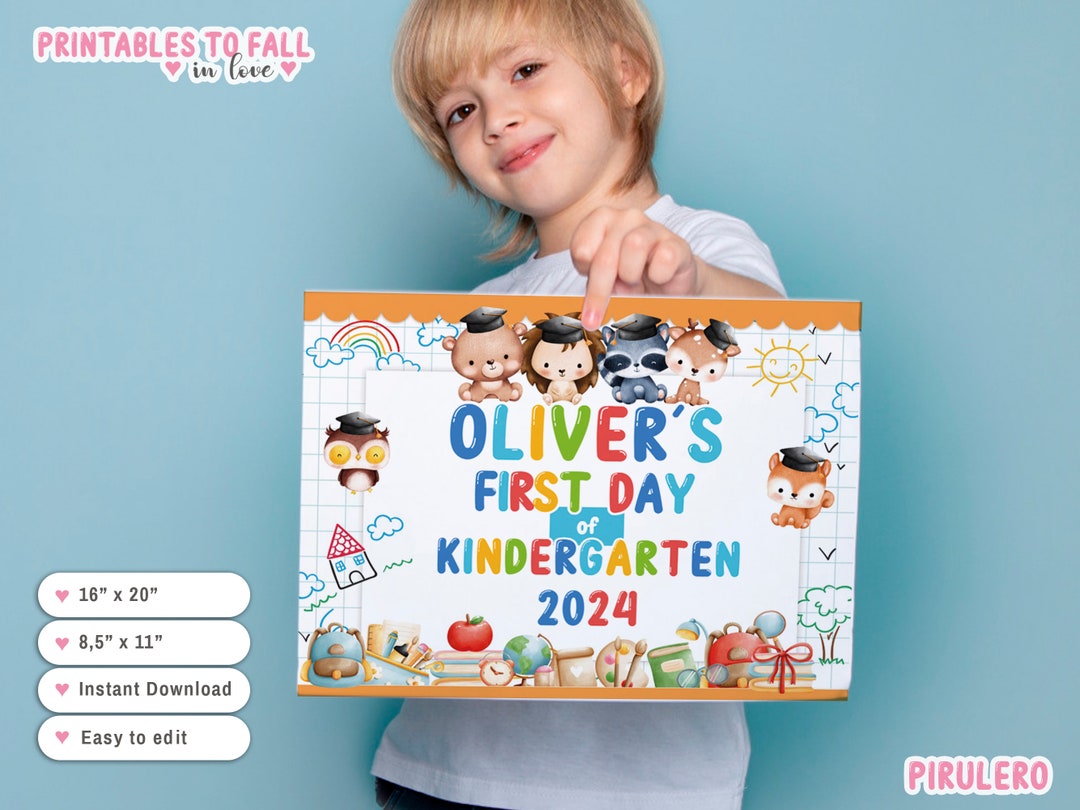 Last Day of School Printable Boy Girl School Printable Chalkboard Sign ...