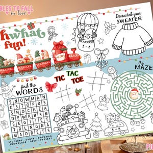 Kids Christmas Activity Page, Printable Custom Christmas Coloring ...