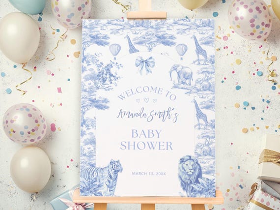Decoraciones Para Baby Shower Con Temática De Safari Azul Las Mejores