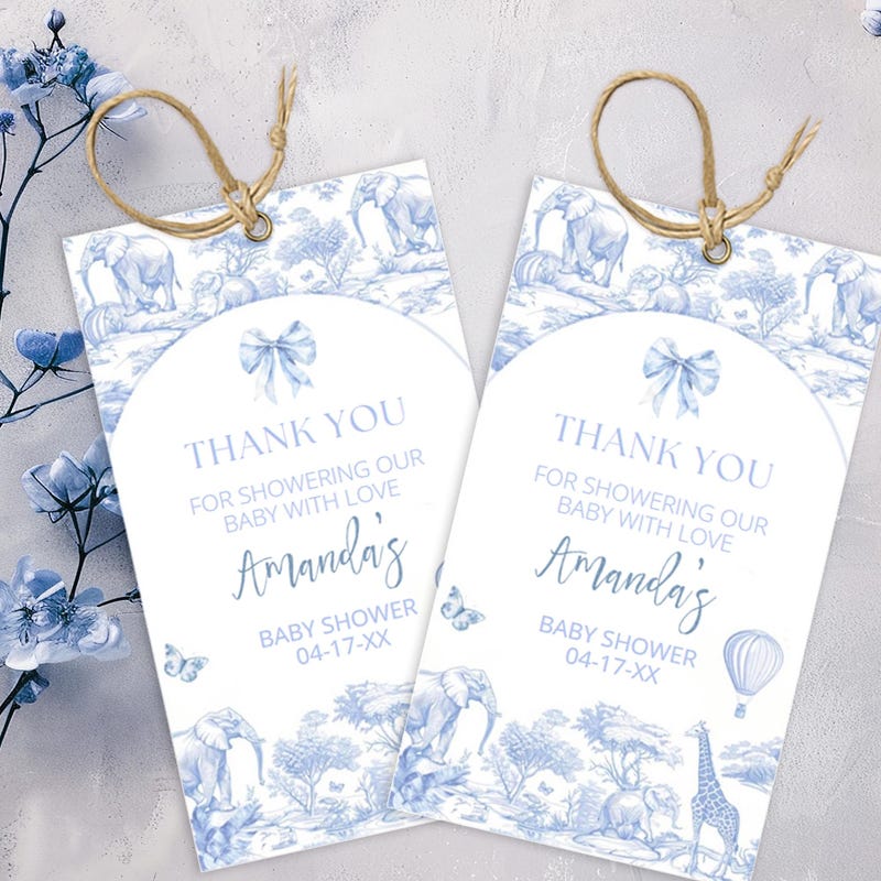 Baby Shower Toile Tags - Etsy