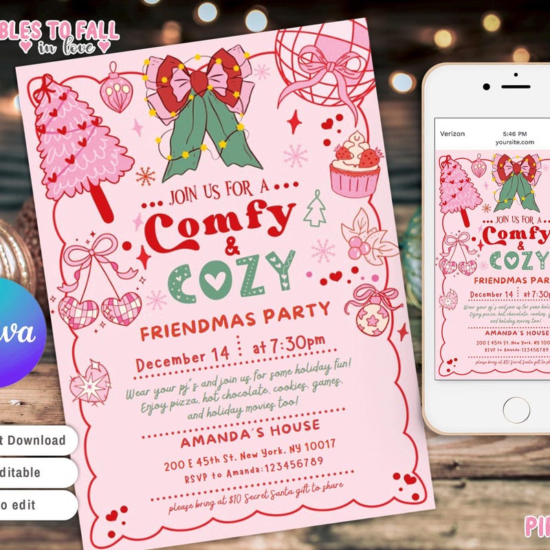 Holiday Girls Invite - Etsy