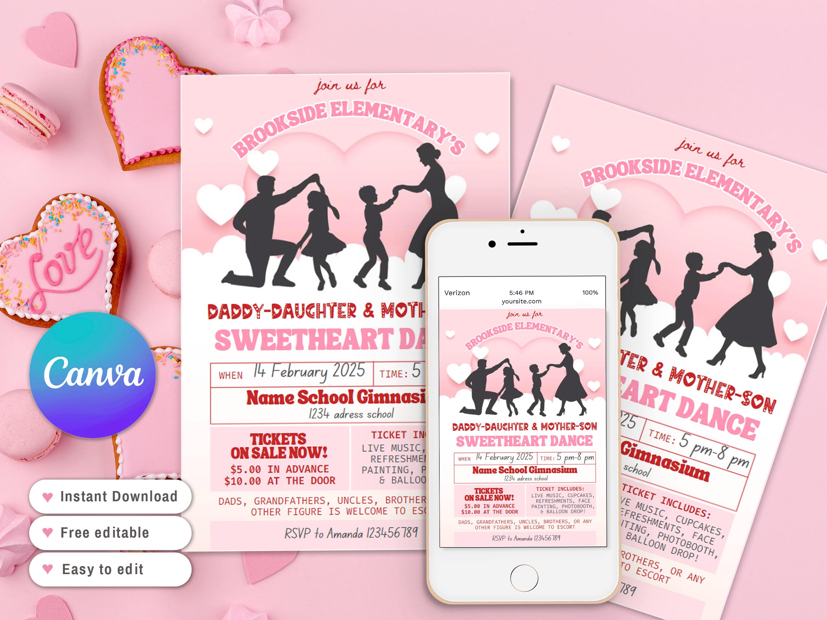 Mother Son & Daddy Daughter Sweetheart Valentine's Day Dance School ...