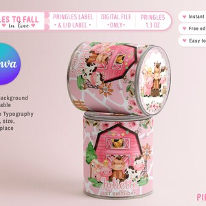 Girl Farm Animals Pringles Label,pringles Lid Labels 1.3 Oz, Girl ...