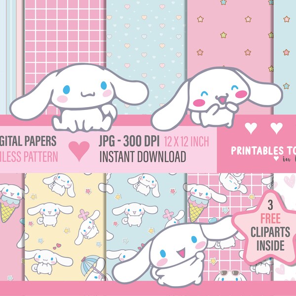 Bunny Digital Papers - Etsy