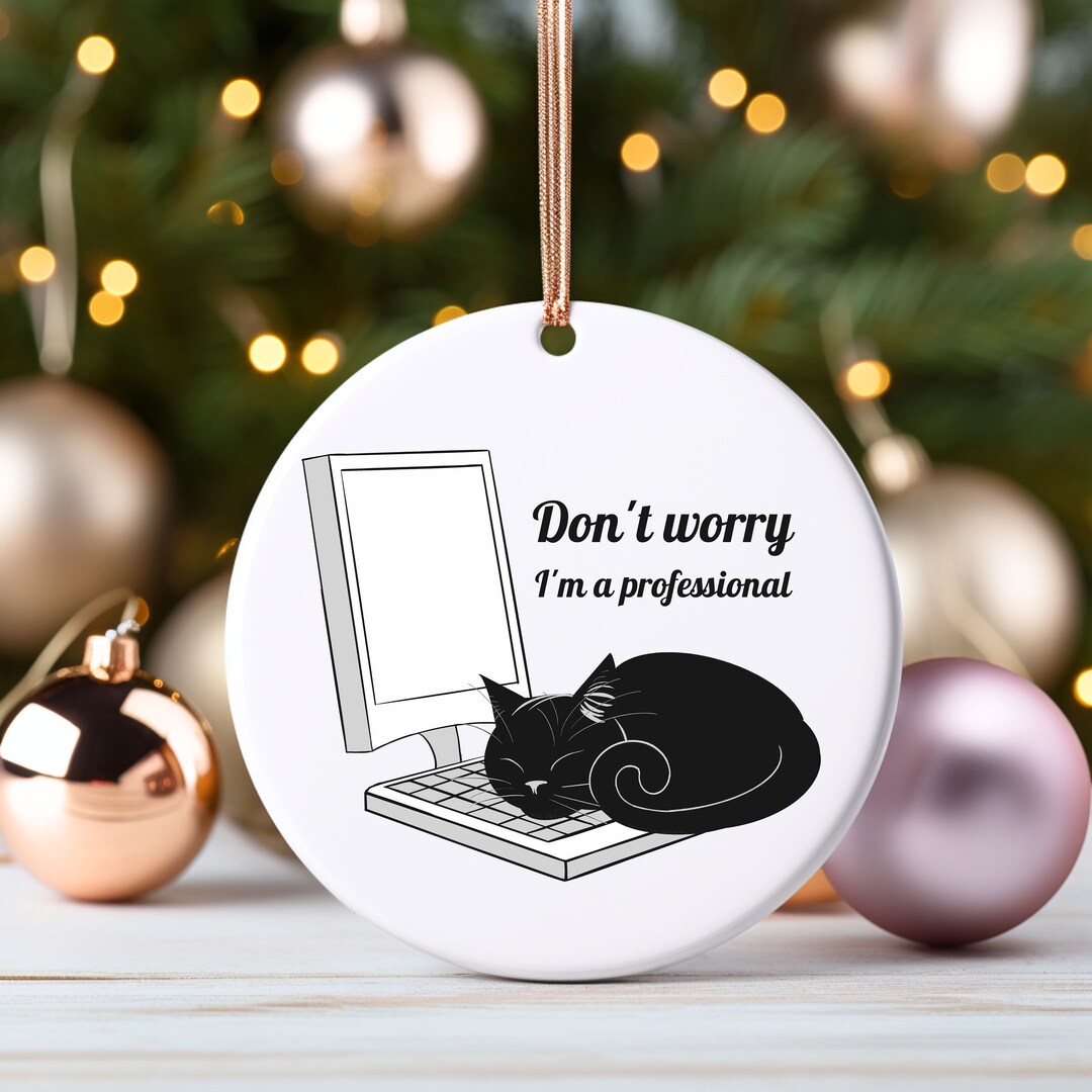 Cat Desktop Ornament, Black Cat, Don't Worry, I'm a Professional, Funny ...