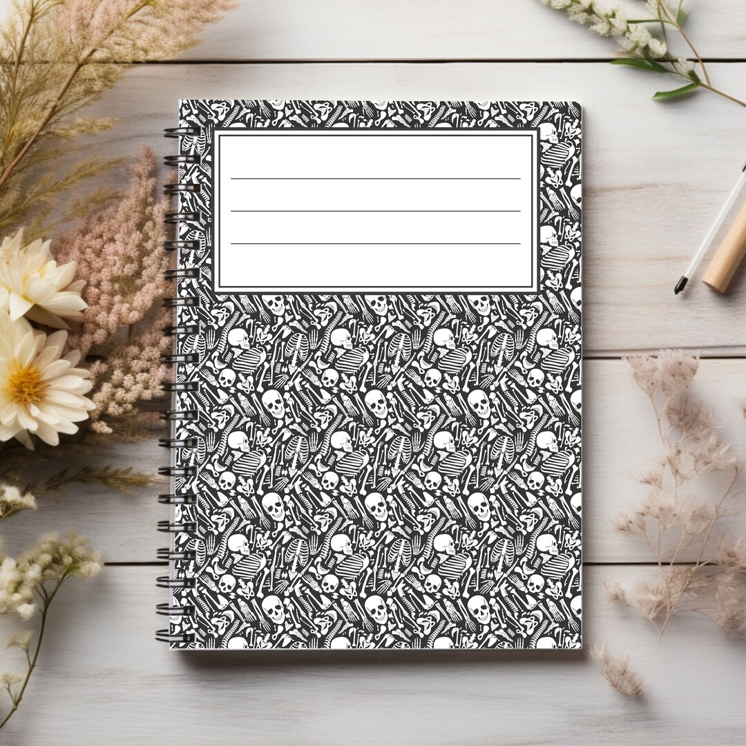 Skeleton Notebook, Dancing Skeletons, School Notebook, Spiral Notebook ...