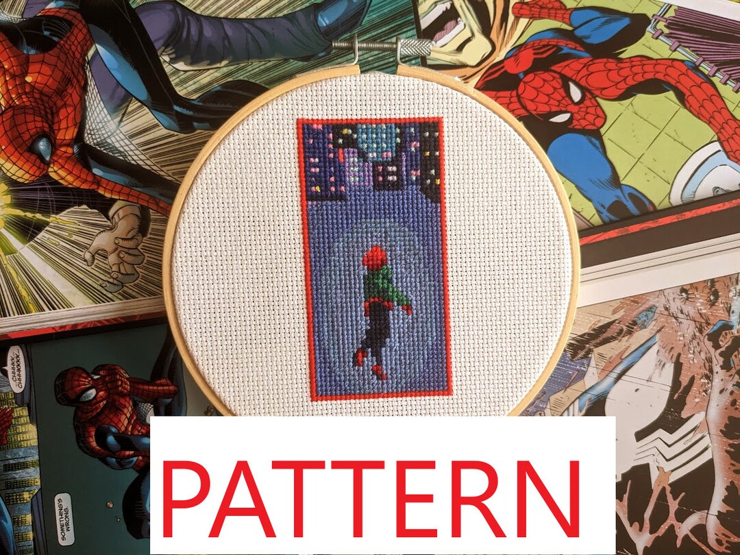 PATTERN ONLY Film Spiderverse Spiderman Miles Morales Cross Stitch ...