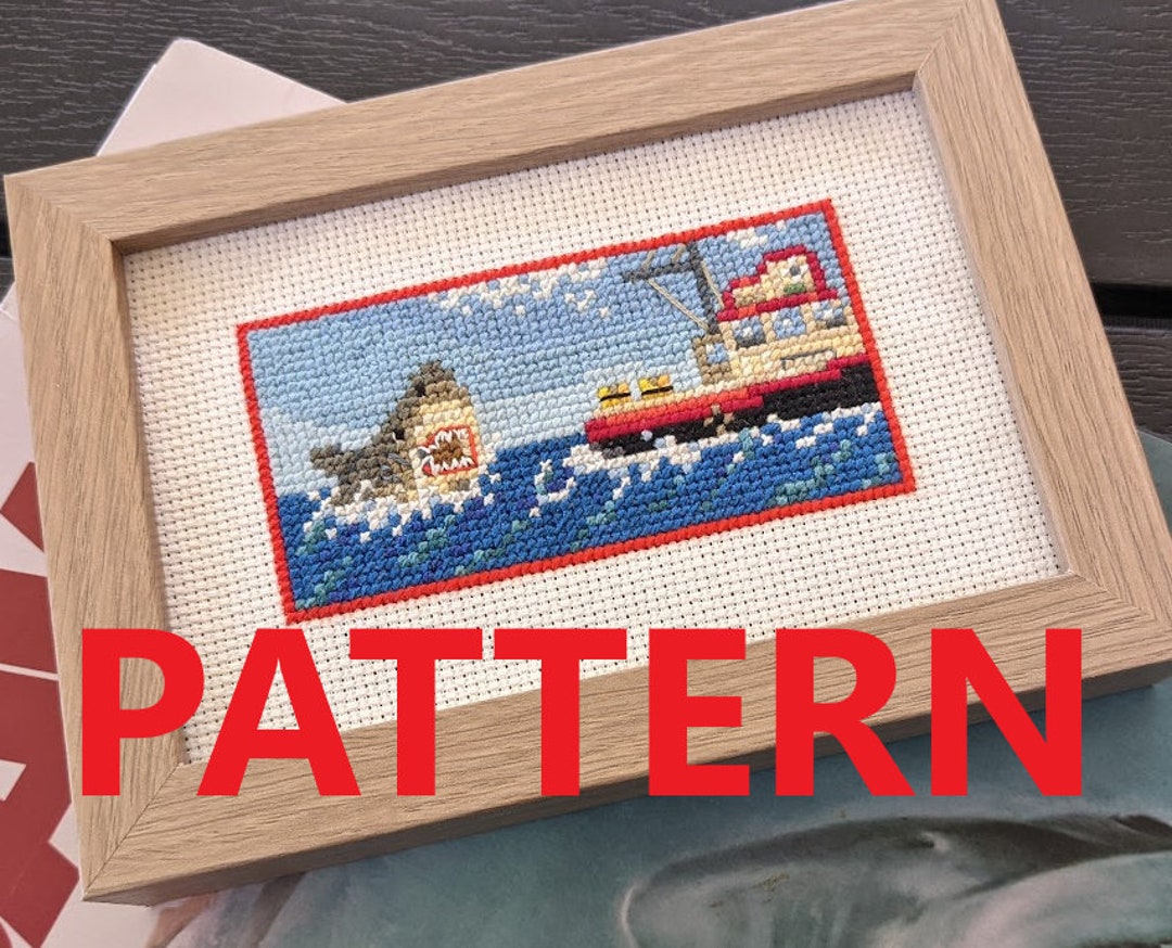 PATTERN ONLY Film Jaws Shark Boat Cross Stitch Pattern - Etsy