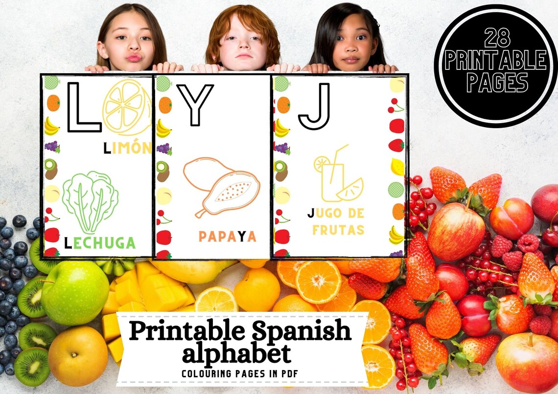 Printable Spanish Alphabet Coloring Pages for Kids - Coloring Sheets ...