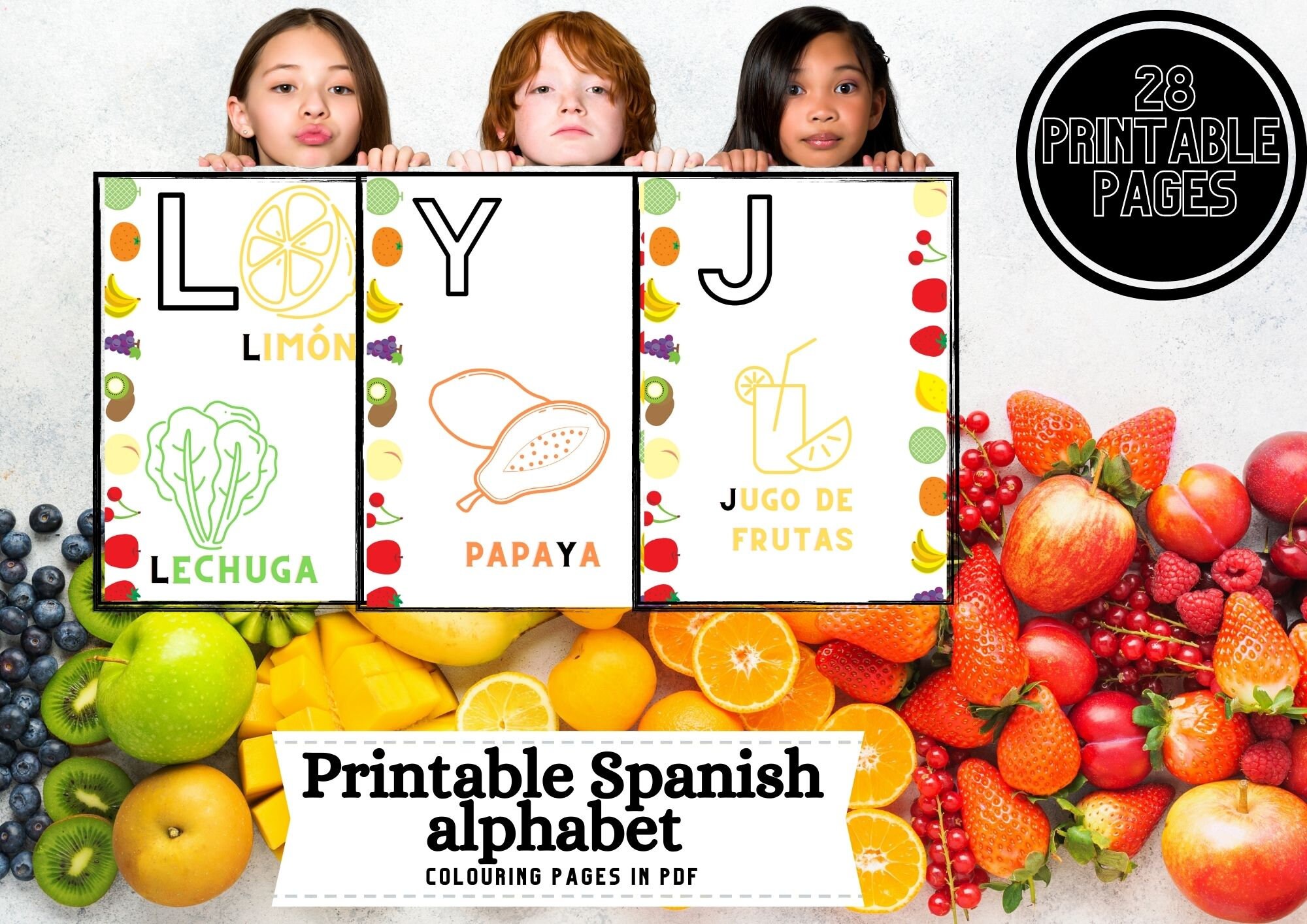 Printable Spanish Alphabet Coloring Pages for Kids - Coloring Sheets ...