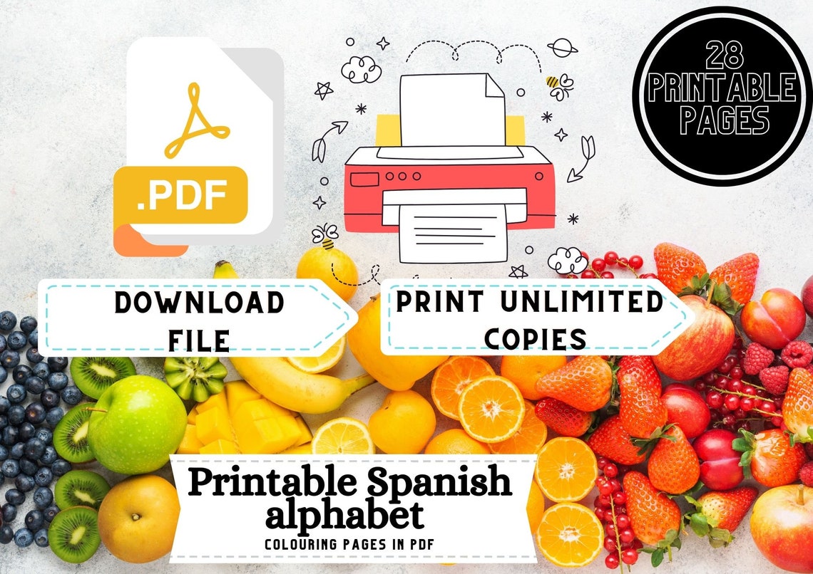 Printable Spanish Alphabet Coloring Pages for Kids - Coloring Sheets ...