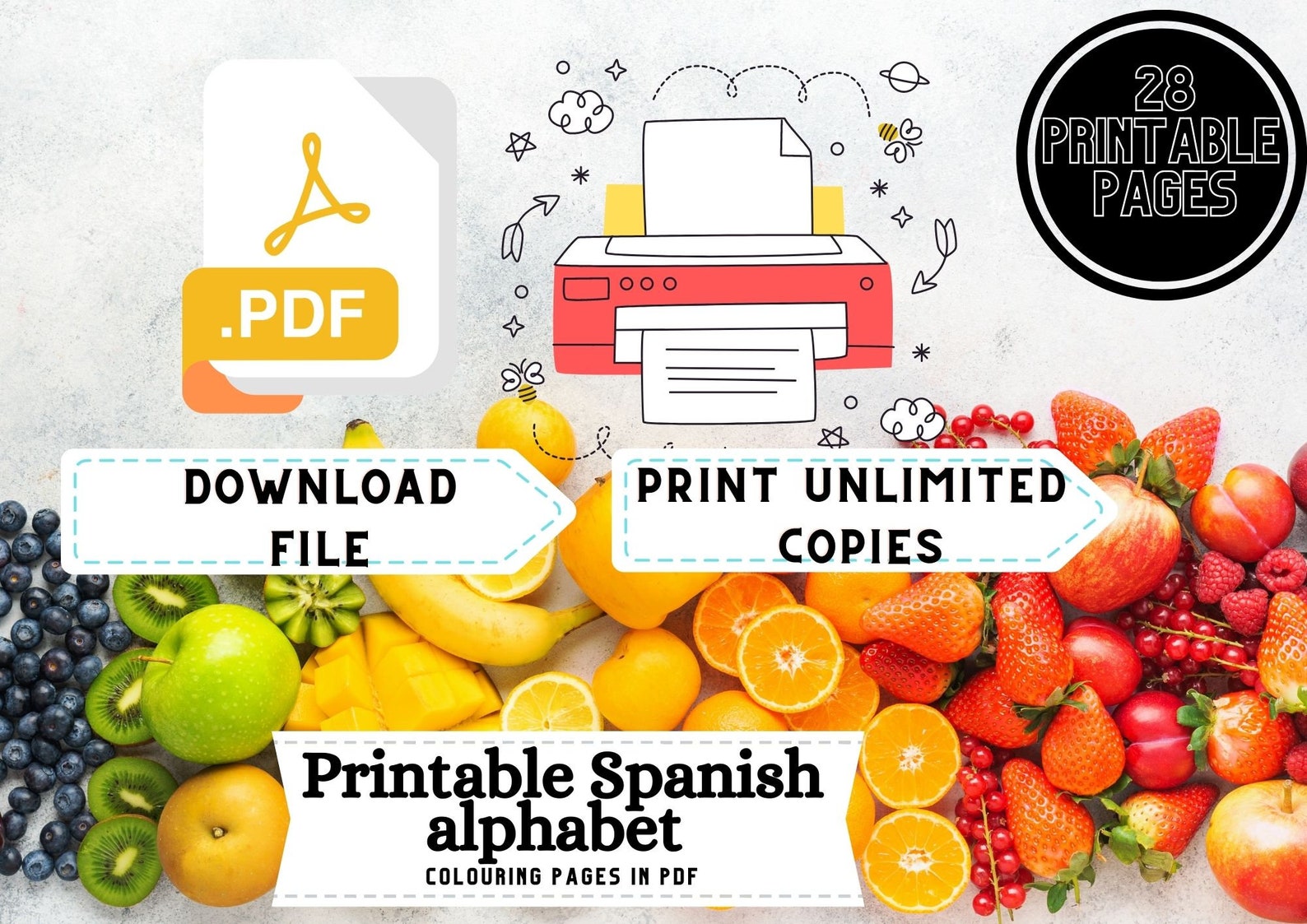 Printable Spanish Alphabet Coloring Pages for Kids - Coloring Sheets ...