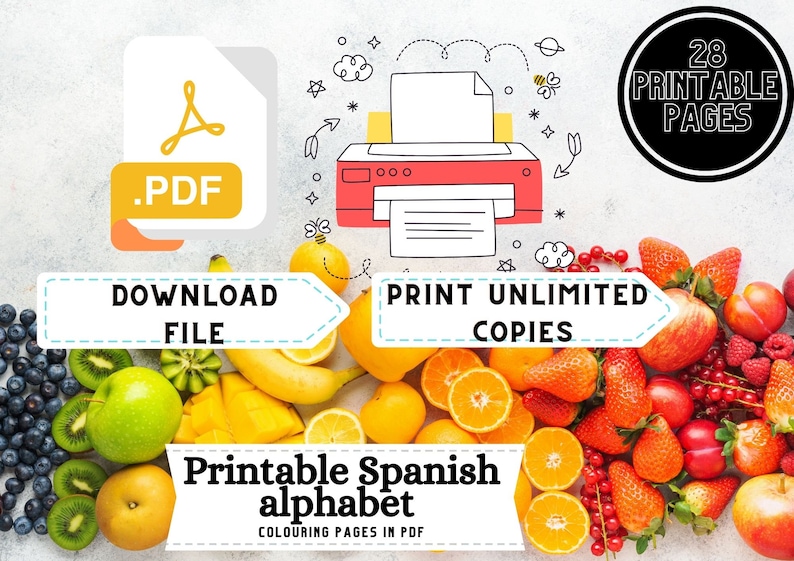 Printable Spanish Alphabet Coloring Pages for Kids - Coloring Sheets ...