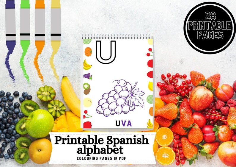 Printable Spanish Alphabet Coloring Pages for Kids - Coloring Sheets ...