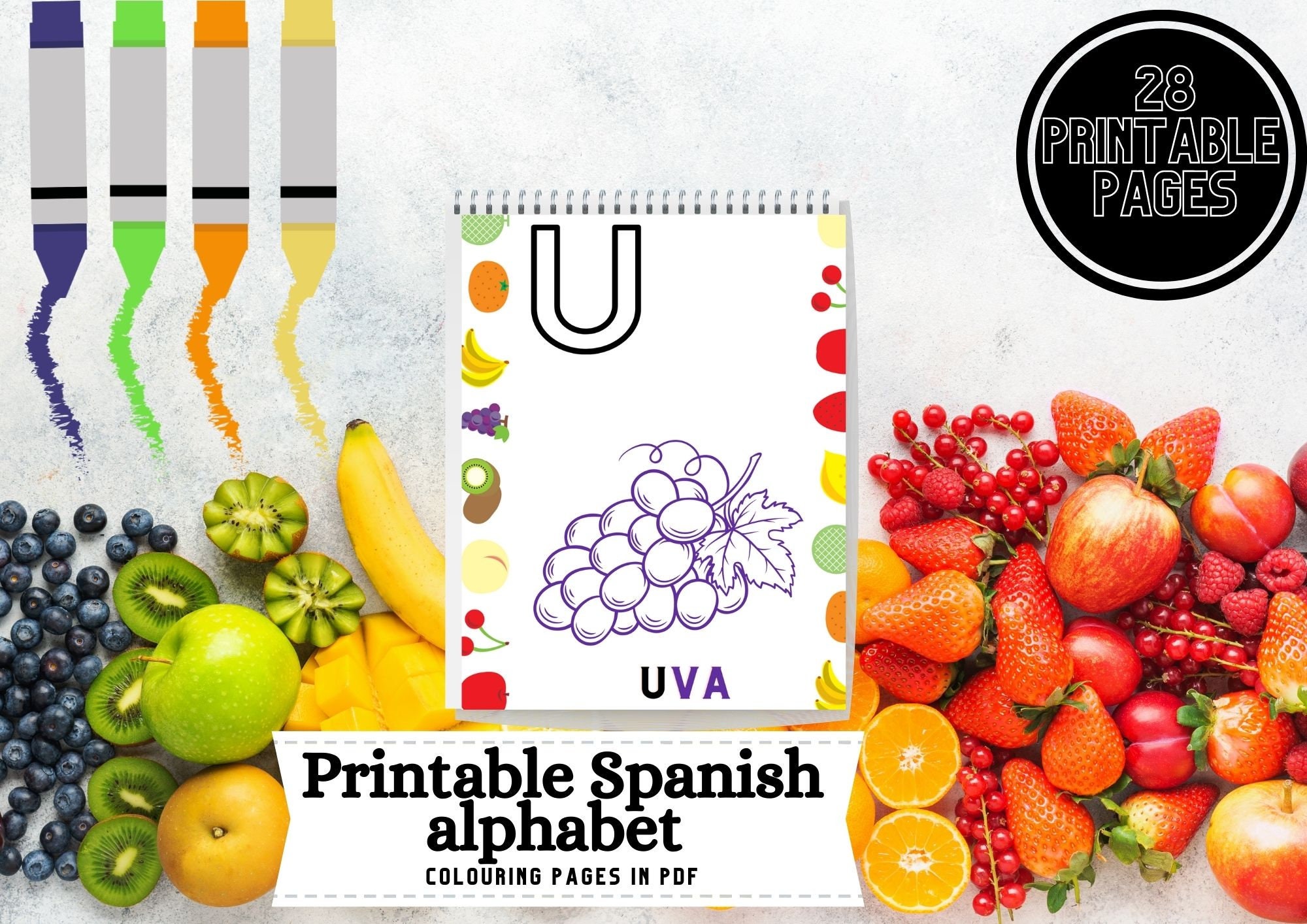 Printable Spanish Alphabet Coloring Pages for Kids - Coloring Sheets ...