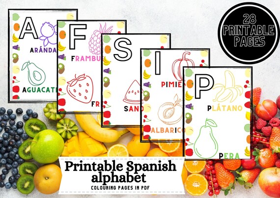 Printable Spanish Alphabet Coloring Pages for Kids Coloring - Etsy