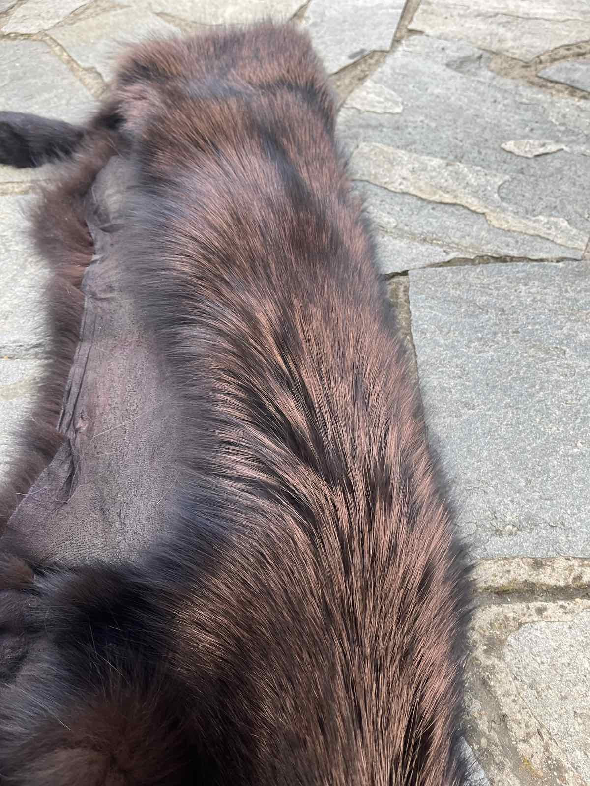 Dark Brown Fox Fur Skins/pelts Real Fur Fur Coat - Etsy