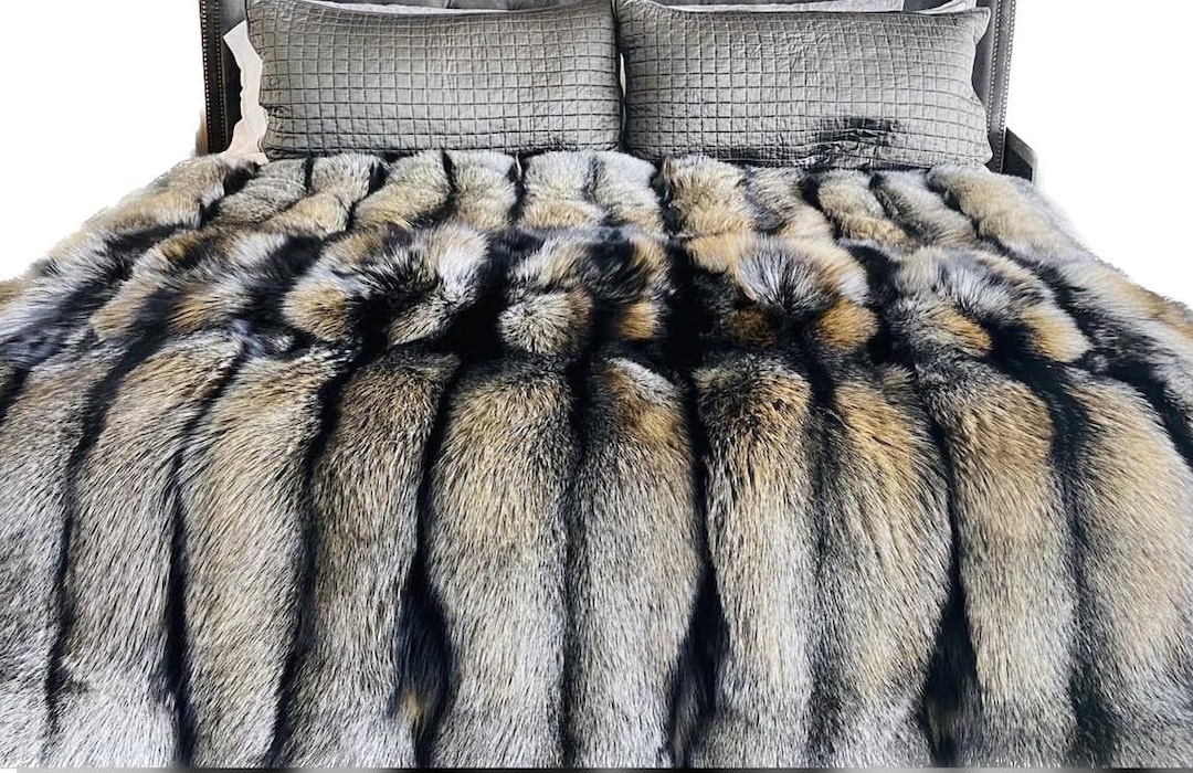 LUXURY FUR FOX Full Skin Throw, Genuine Fur Fox Full Skin Blanket, Top ...